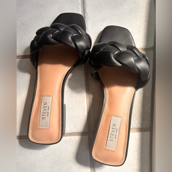 Steven By Steve Madden | Shoes | Steven New York Black Braided Slide ...